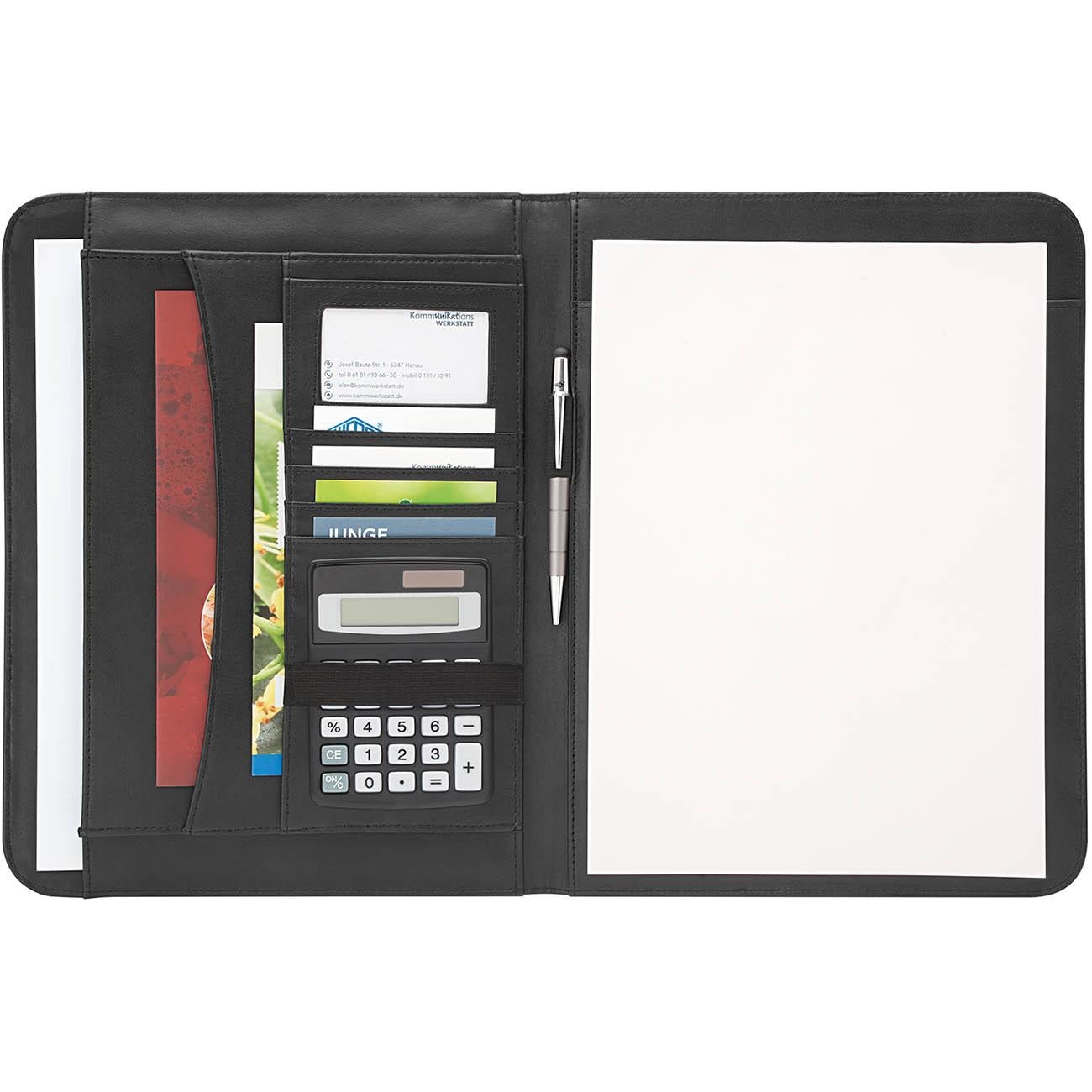 Mapa de conferinta Wedo Accento A4 imitatie piele neagra cu bloc notes ...