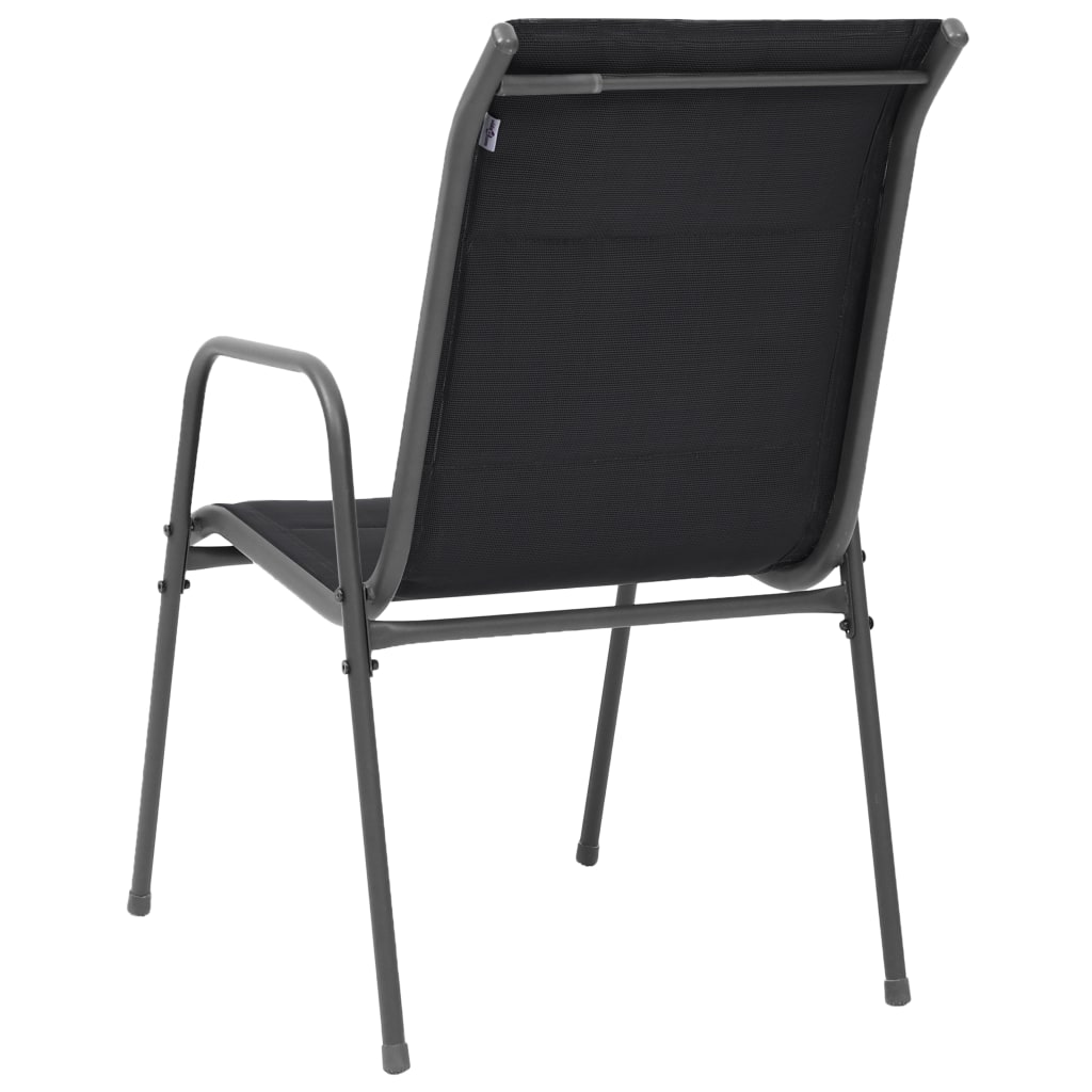 Set 2 Scaune de gradina stivuibile, Terasa, Elegant, negru,51x66x88 cm ...