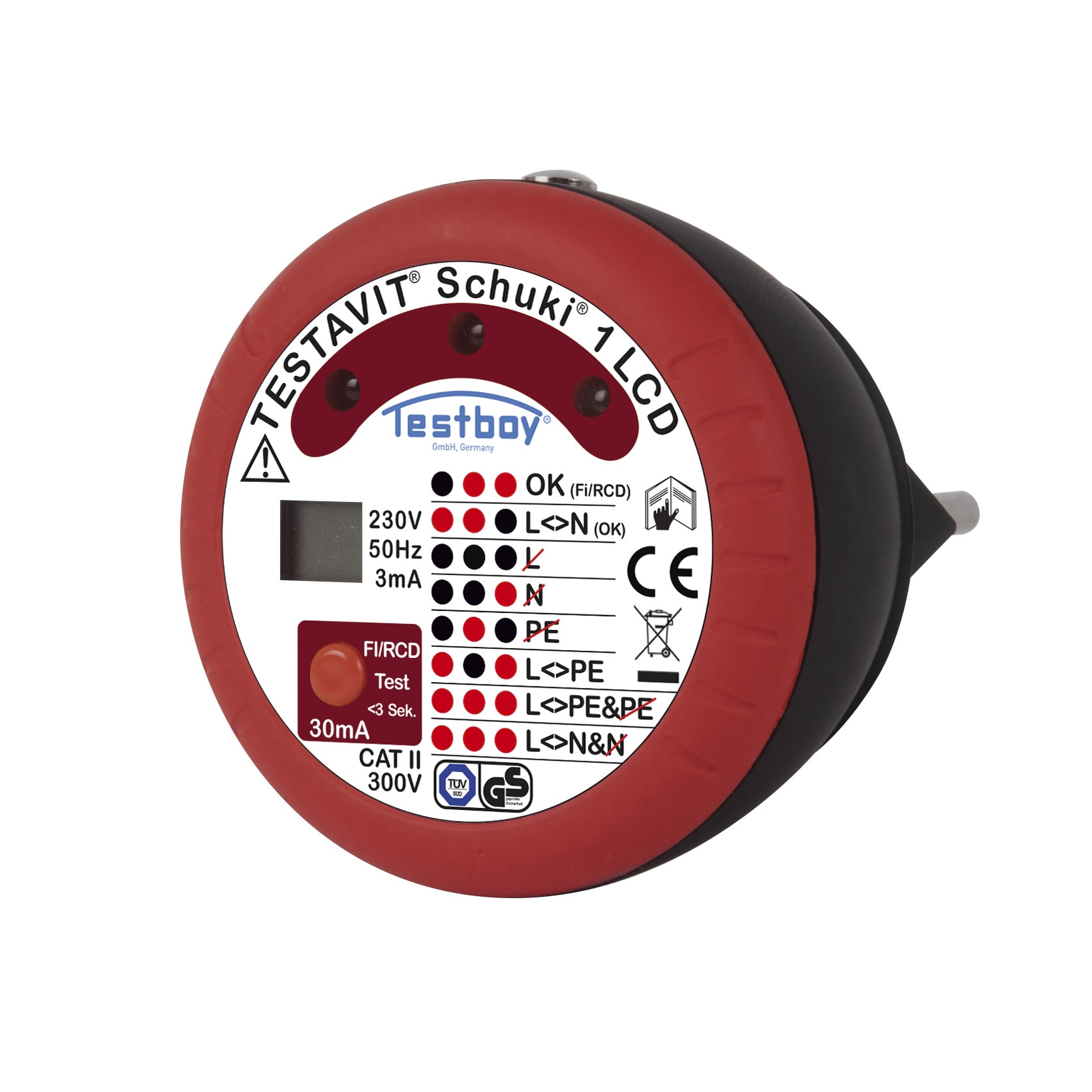 Тестер за контакти Testboy, с бутон за задействане на ДТЗ 30 мА - eMAG.bg