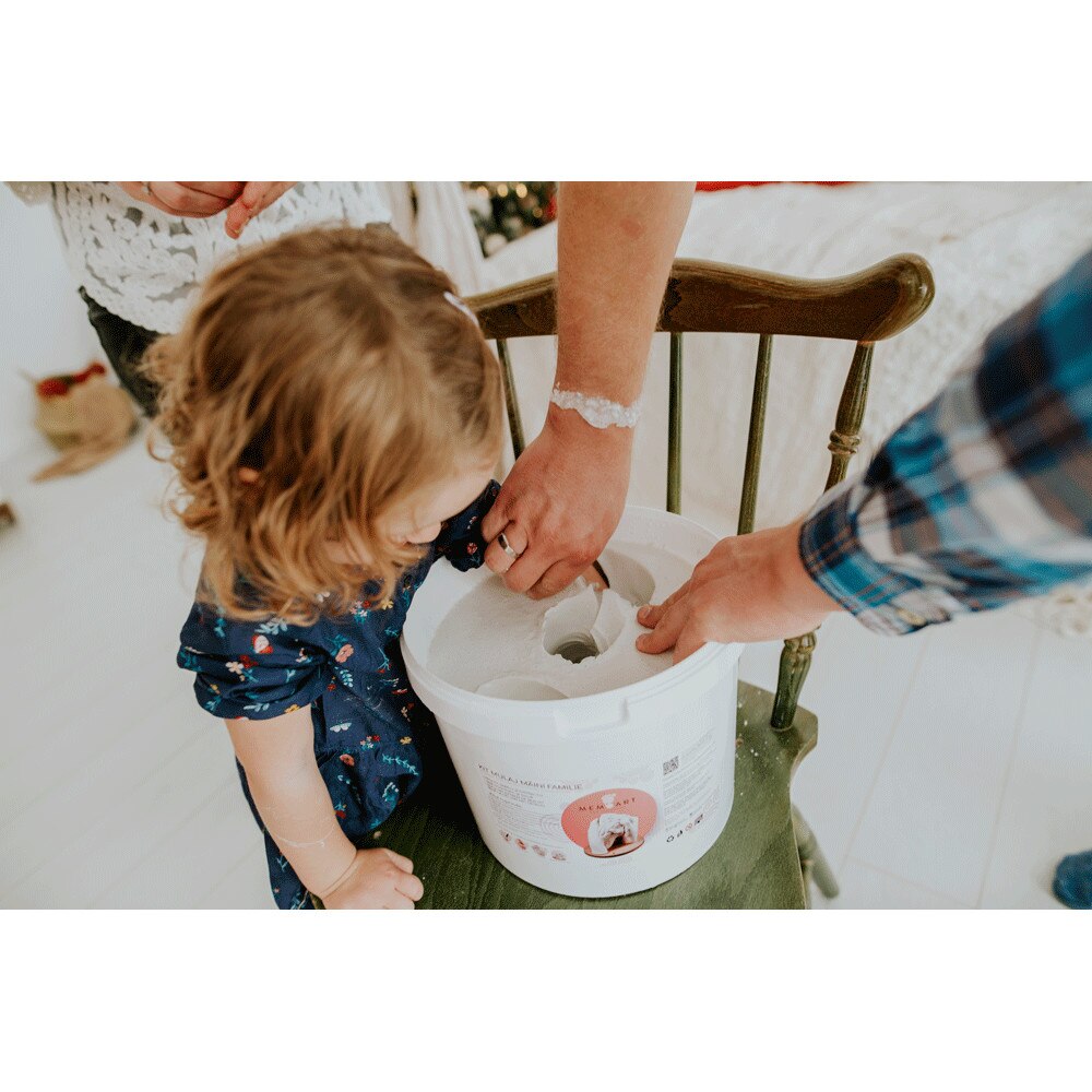 Kit mulaj maini 3D Familie + cadou suport din lemn de fag, pentru 2 ...