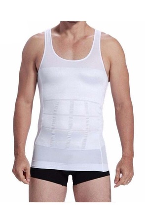 Maiou modelator pentru barbati Slim Fit, Alb, marimea XXL - eMAG.ro