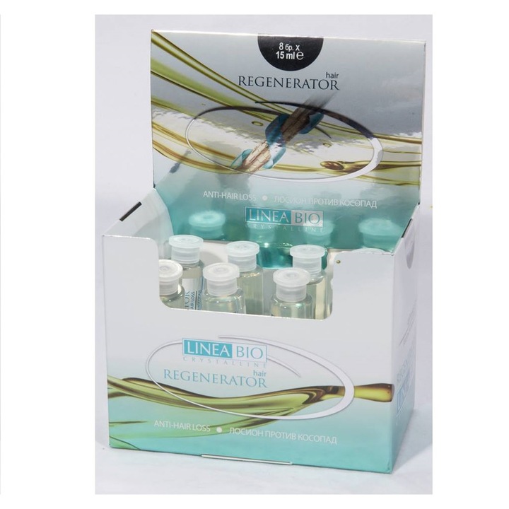 Терапия за коса Ампули против косопад Linea Bio REGENERATOR, 8 х 15 мл ...