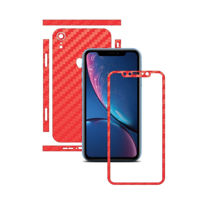 Защитно фолио Carbon Skinz, Adhesive Skin Cover за калъфа, Carbon Red ...