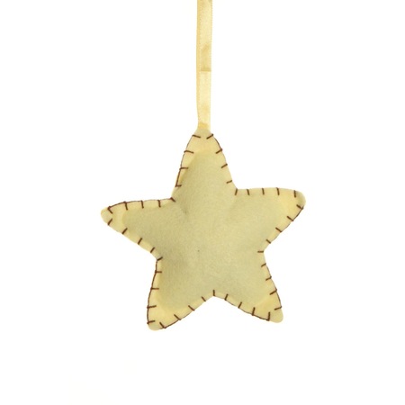 Decoratiune de Craciun, Textil, Stea, Galben - eMAG.ro