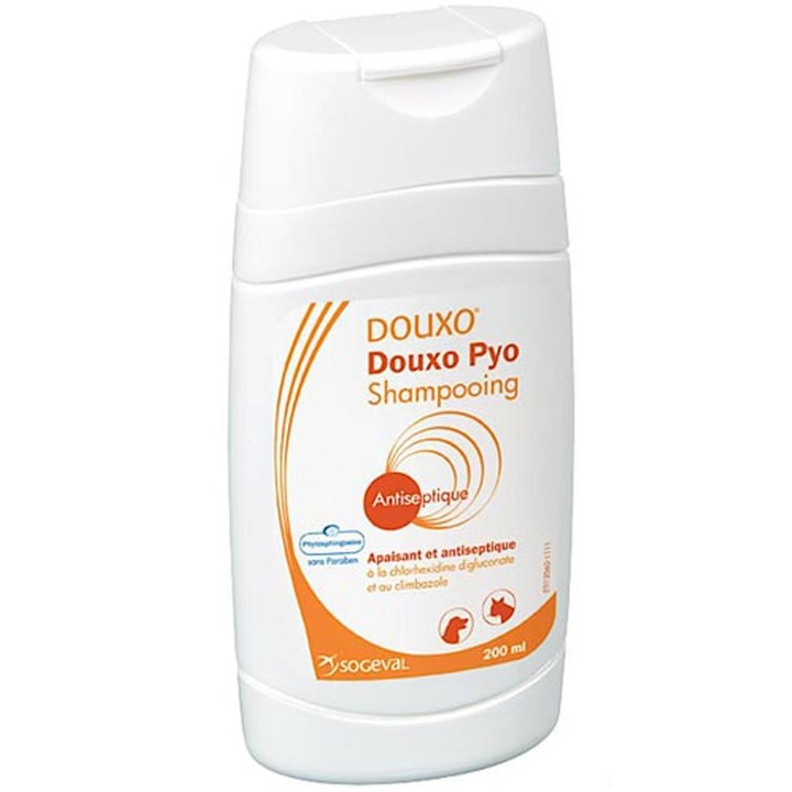 Sampon pentru caini si pisici Douxo Pyo, Antiseptic, Clorhexidina, 200 ...