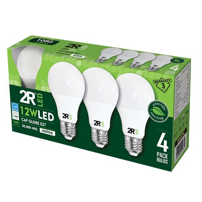 Set 4 becuri LED 2R LED, E27, 12W, 1080 lm, A+, 4000K - eMAG.ro