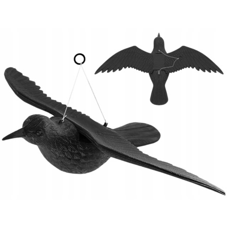 Corb Cioara Artificiala cu Aripile Intinse in Zbor Decorativa pentru ...