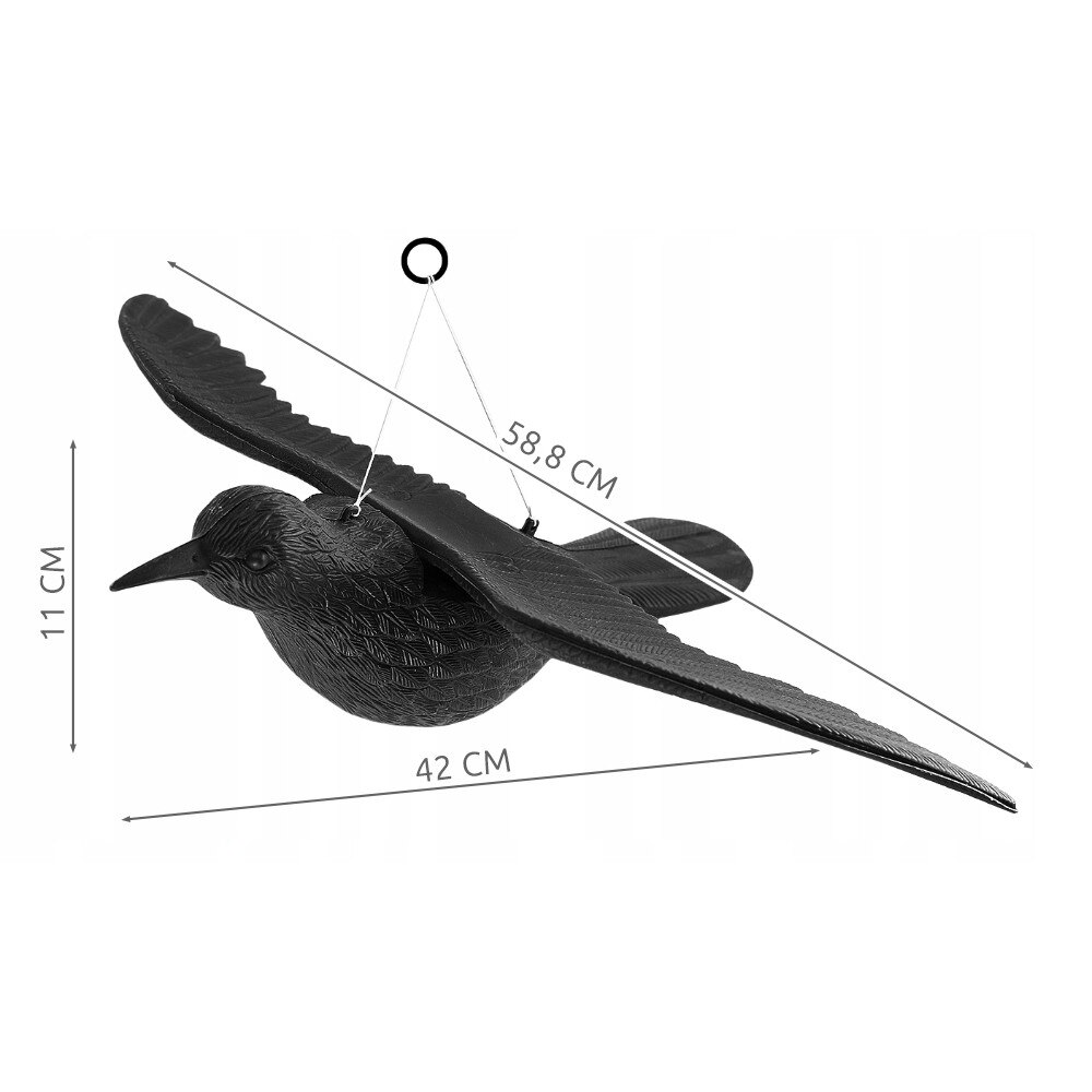 Corb Cioara Artificiala cu Aripile Intinse in Zbor Decorativa pentru ...