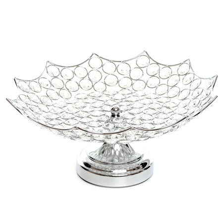 Fructiera DALIA, realizata din inox si sticla, 35 cm - eMAG.ro