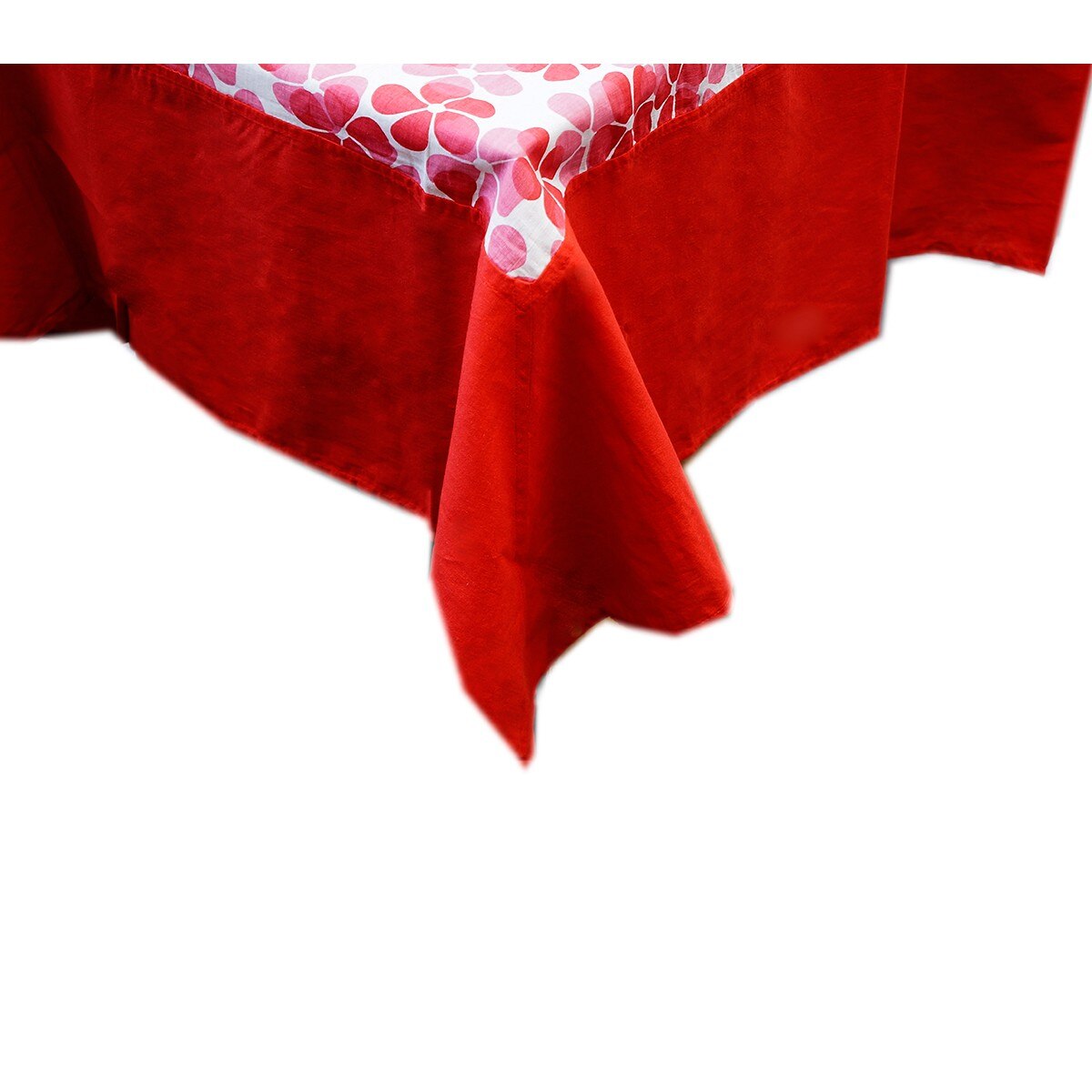 Fata de masa, rosie cu flori albe,l 140 x L 180 cm - eMAG.ro