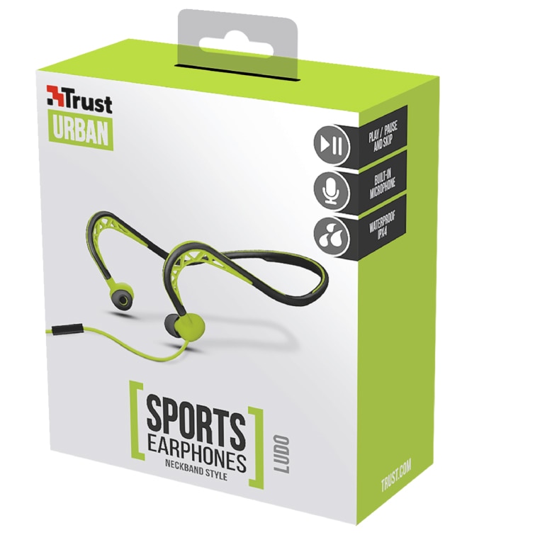 Casti audio Trust Ludo Sports, Behind the neck, Green/Black - eMAG.ro