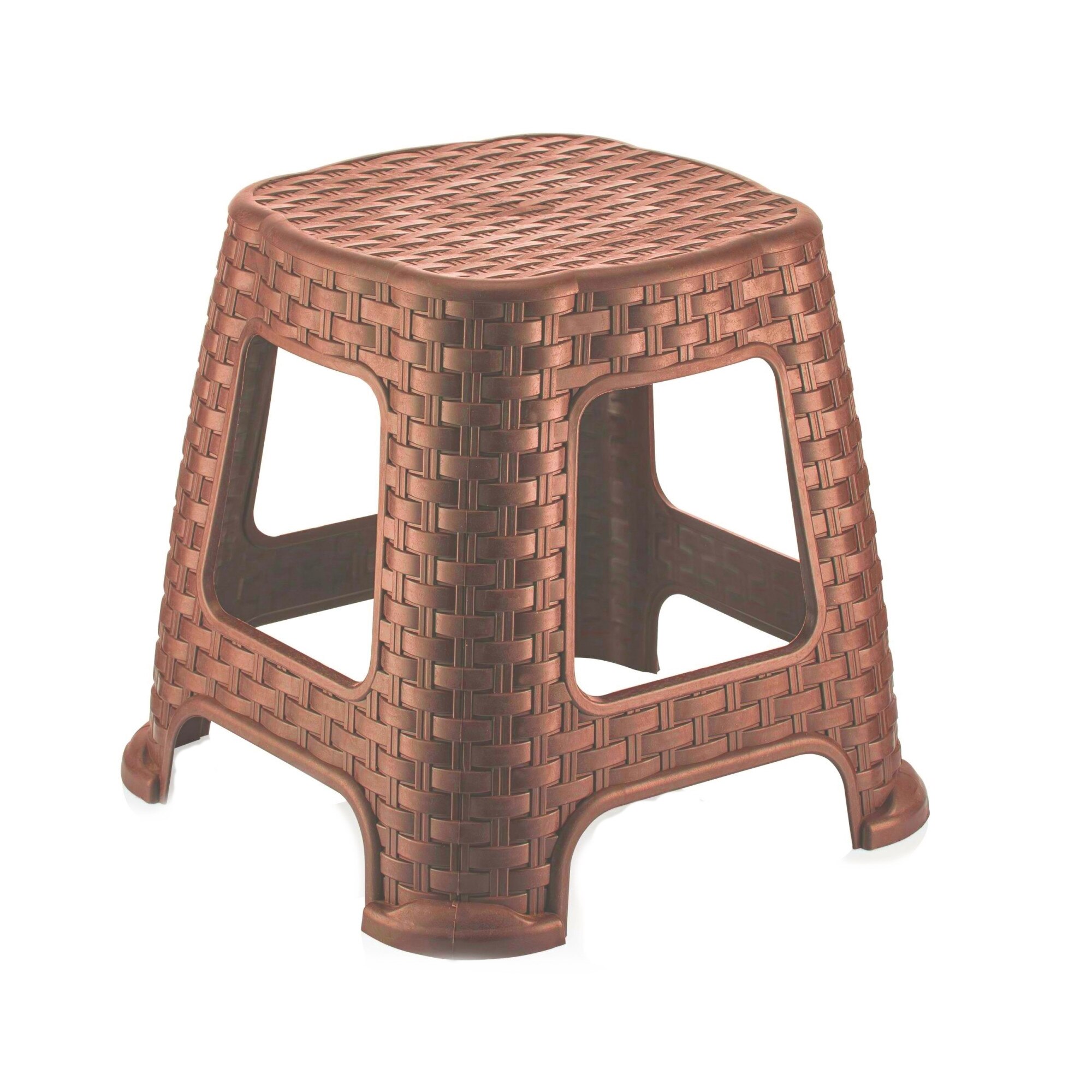 Taburet, tip rattan, plastic, maro, 34 cm inaltime - eMAG.ro