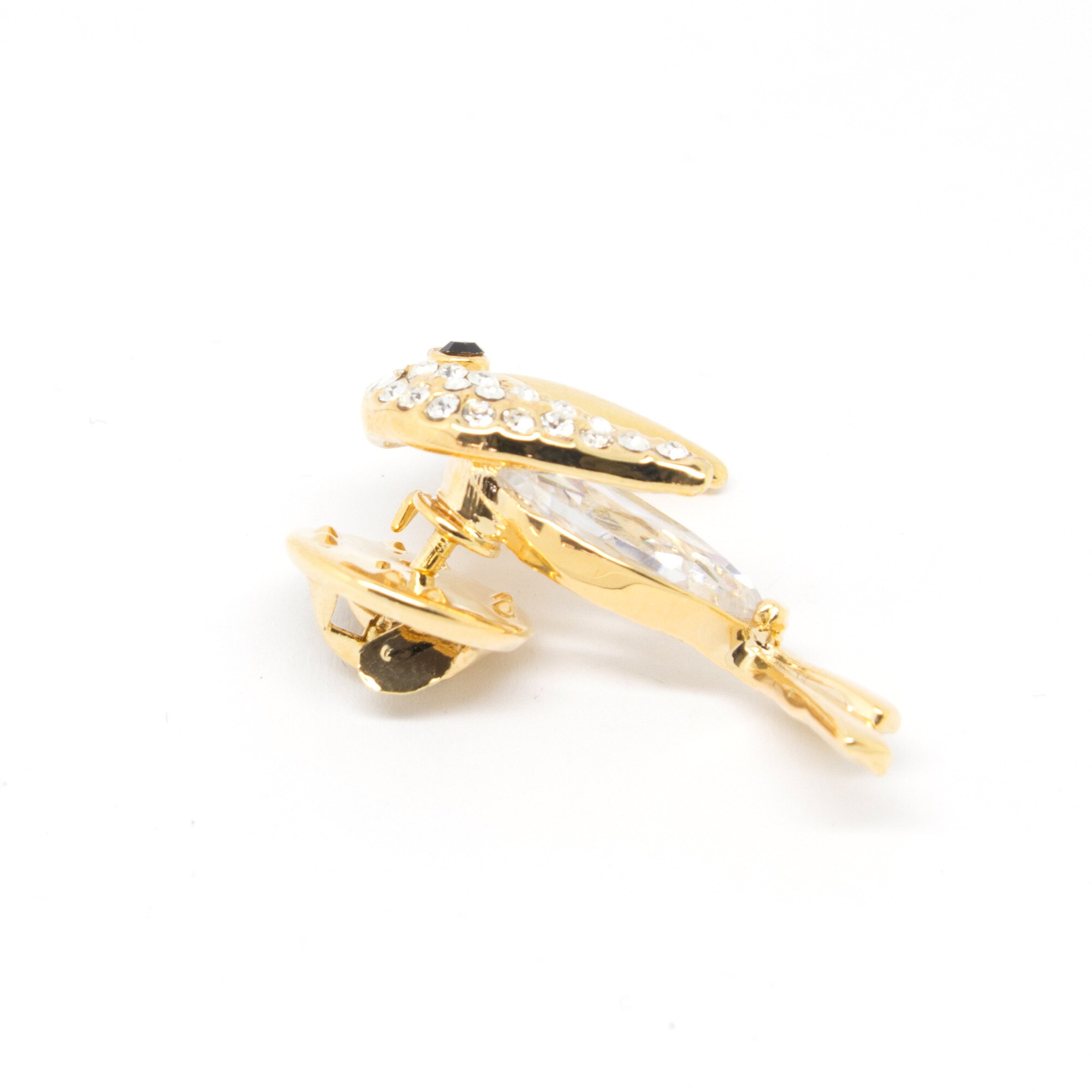 Brosa placata cu aur 14k, cu cristale, BRC-40-papagal, auriu - eMAG.ro