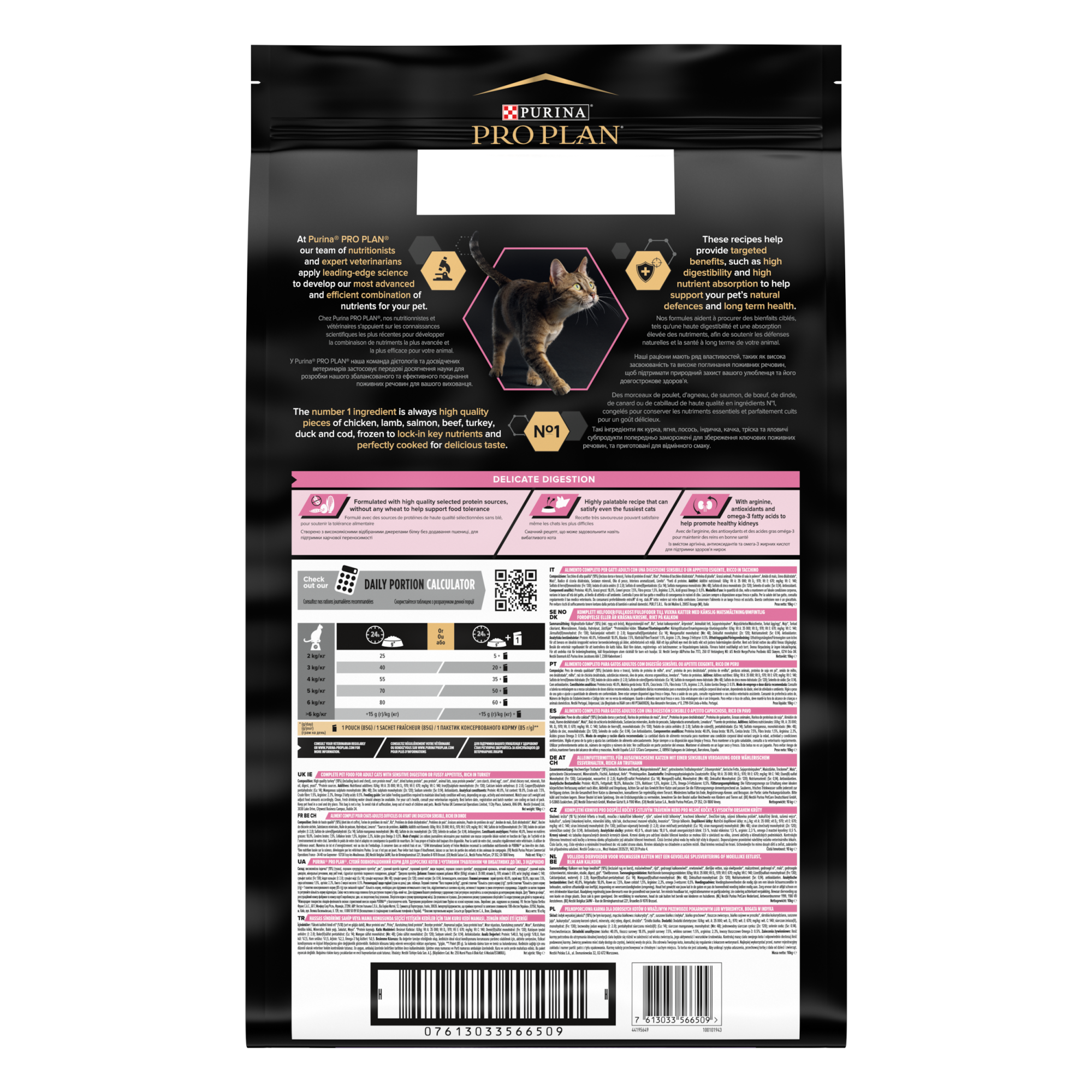 PRO PLAN® DELICATE DIGESTION Adult 1+, bogat în curcan, hrană uscată ...