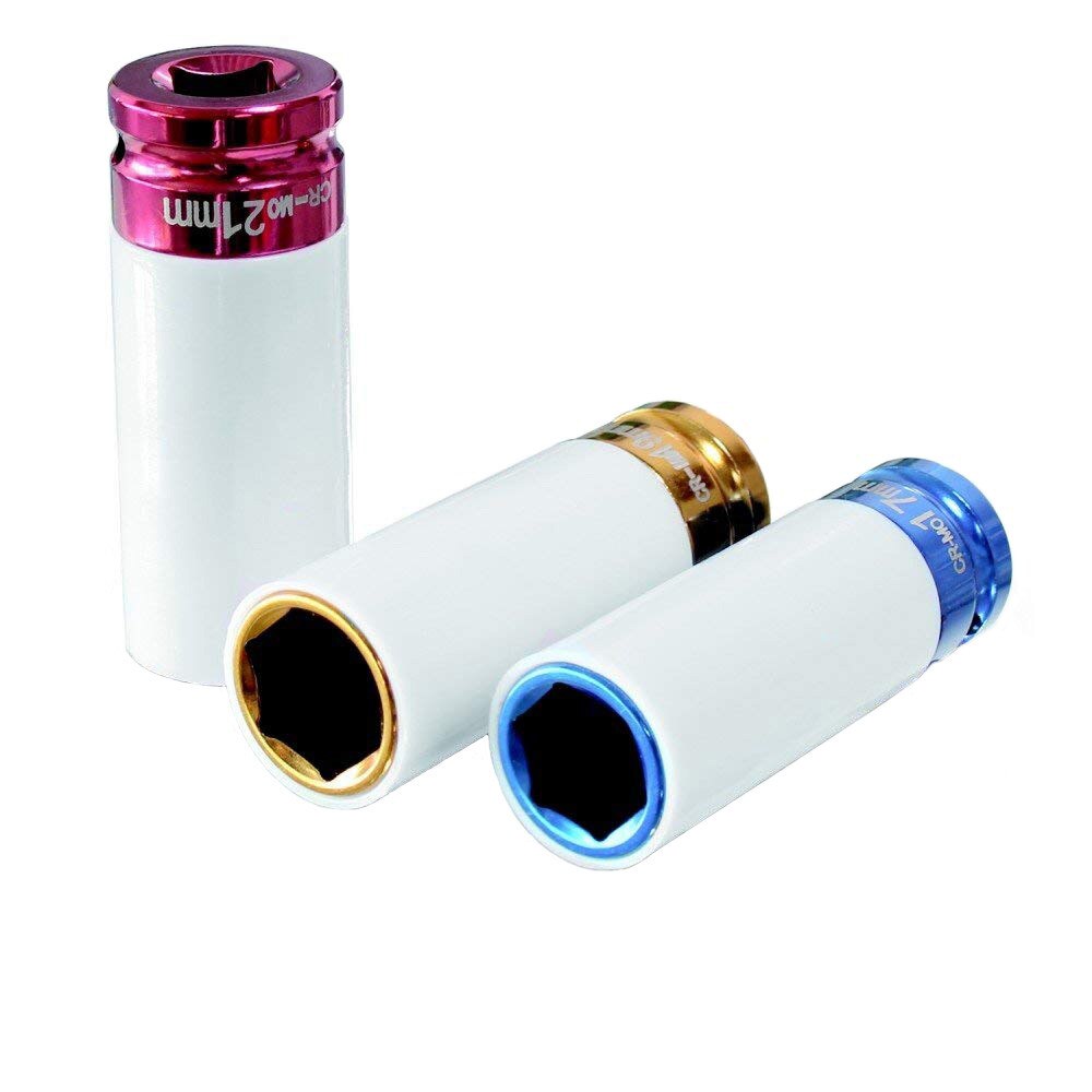 Set 3 chei tubulare extra lungi 1/2", invelis plastic-17-19-21mm - eMAG.ro