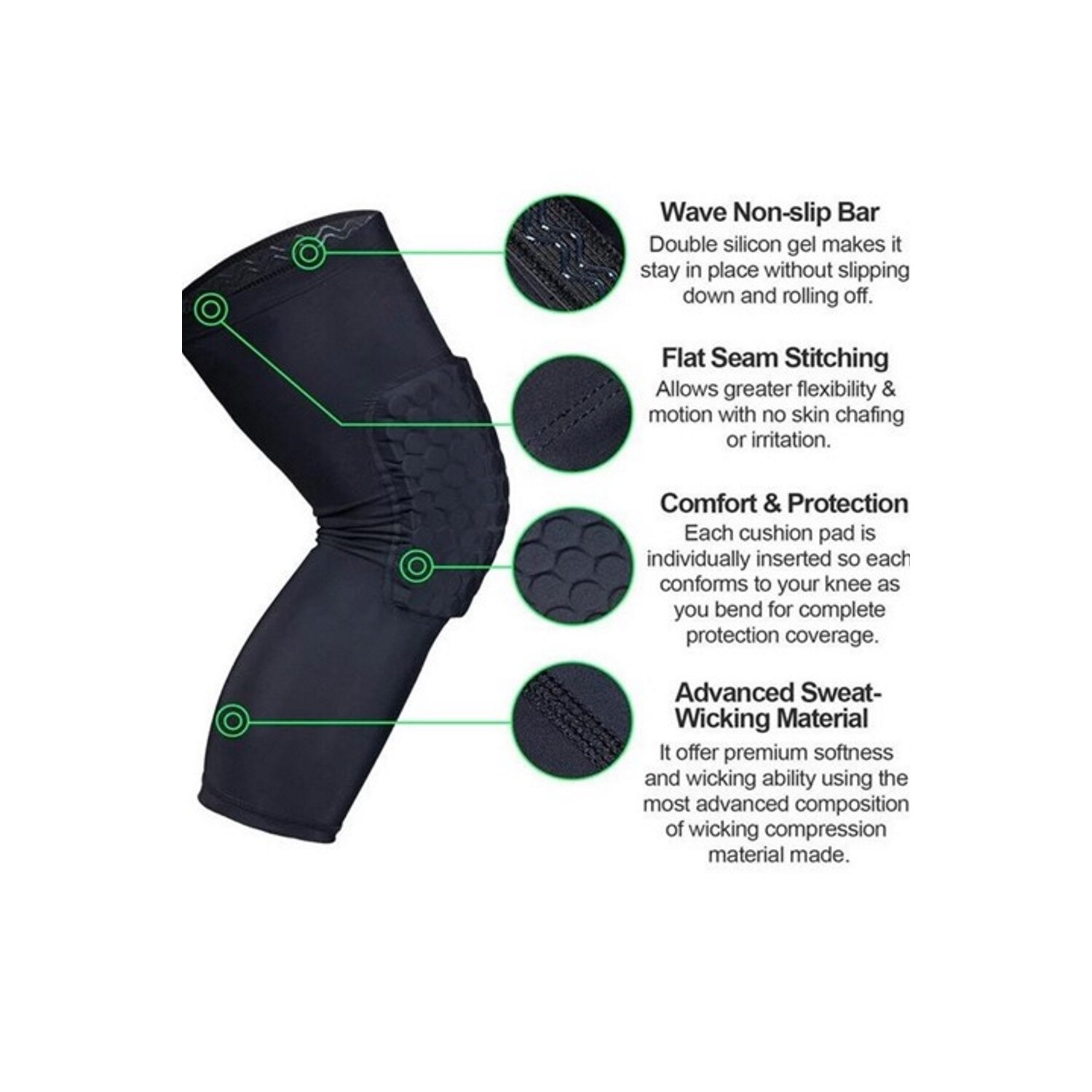 Genunchiera supra-elastica Spowerts cu tampon pentru genunchi, pentru ...