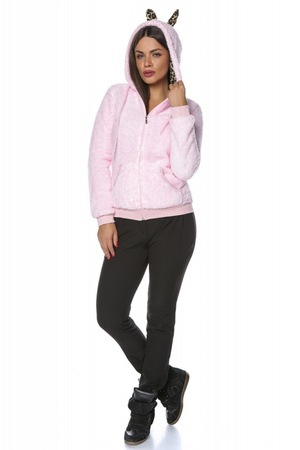 Hanorac de dama Leopard, Roz, L - eMAG.ro