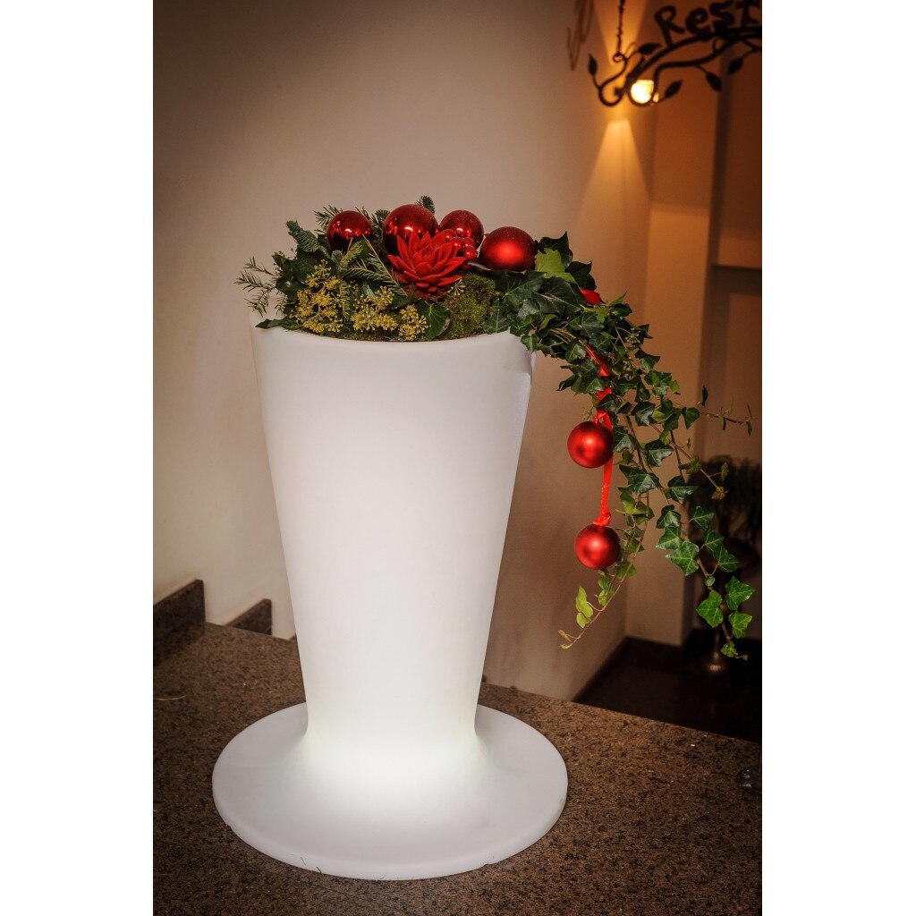 Ghiveci Icky Large, iluminat LED RGB, Plastic, 90 x 38 cm, cu sistem ...