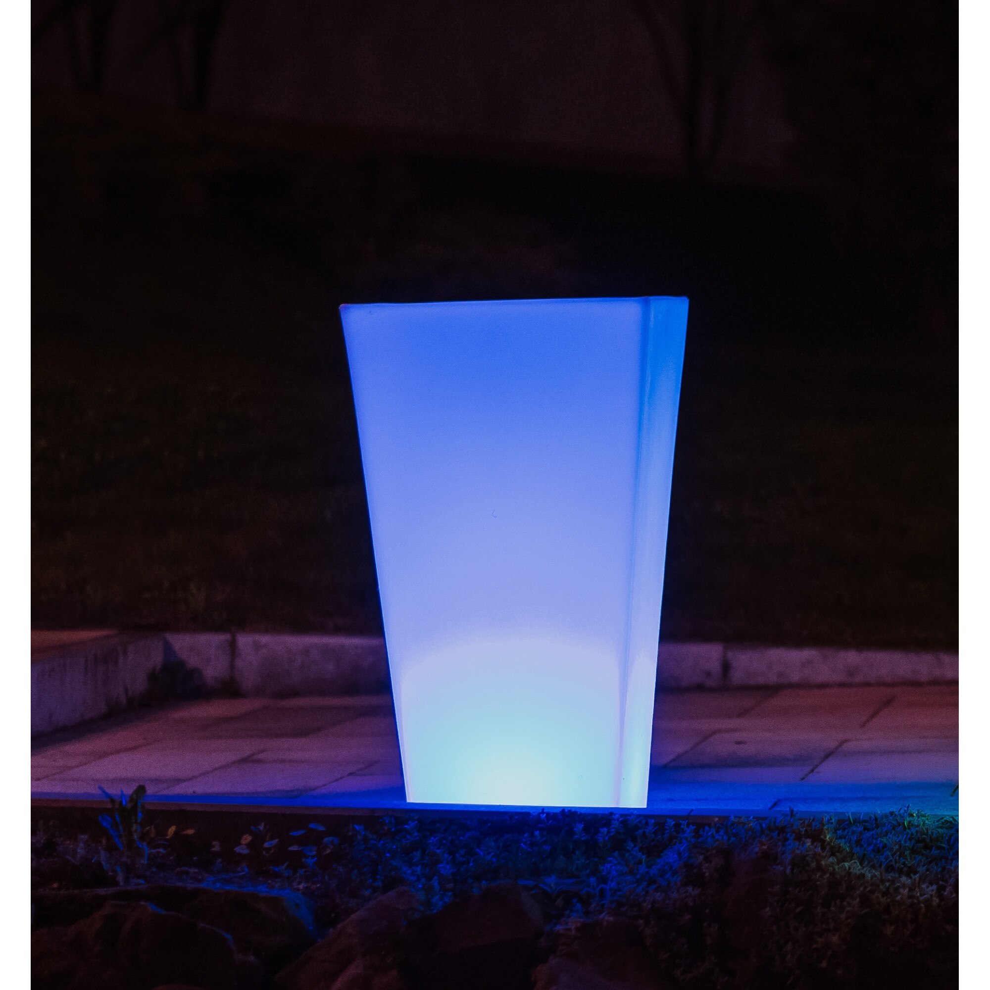 Ghiveci Vicky Large, iluminat LED RGB, Plastic, 74 x 26 cm - eMAG.ro