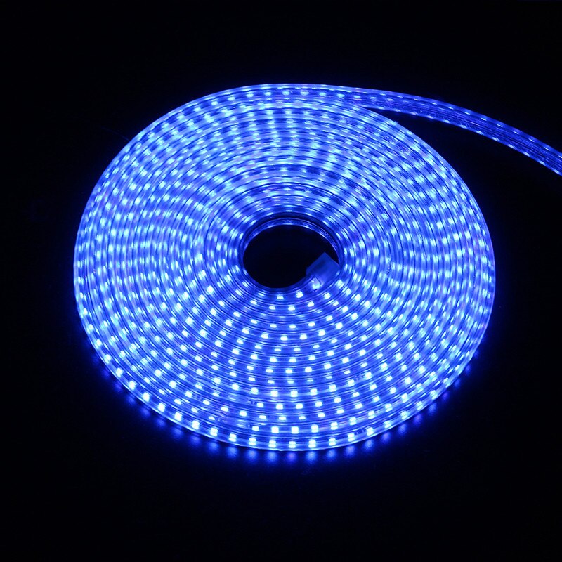 Banda Led Smd 2835 60l Albastra 10ml 4 8w 1m 220v Cu Alimentator Ip65