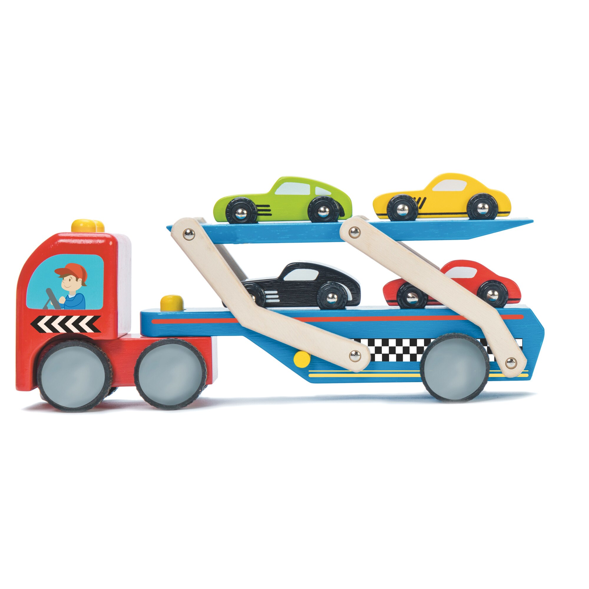 Set transportare masini de curse, Le Toy Van, din lemn - eMAG.ro