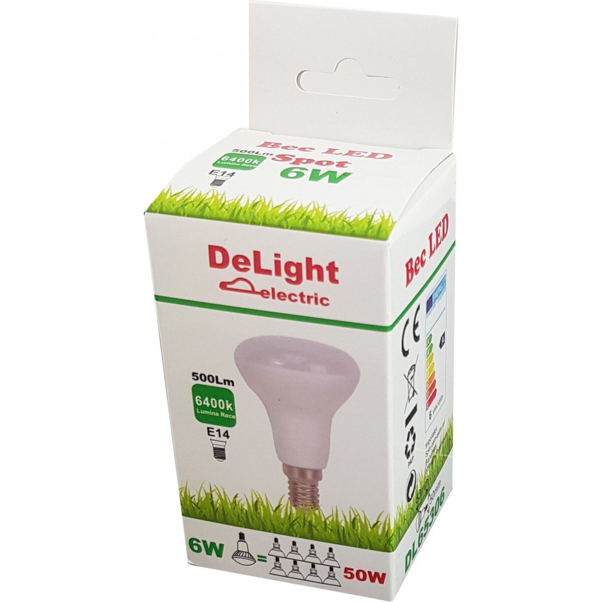 Bec Led E14, model R50, 8W=60W, 6400K, lumina rece - eMAG.ro