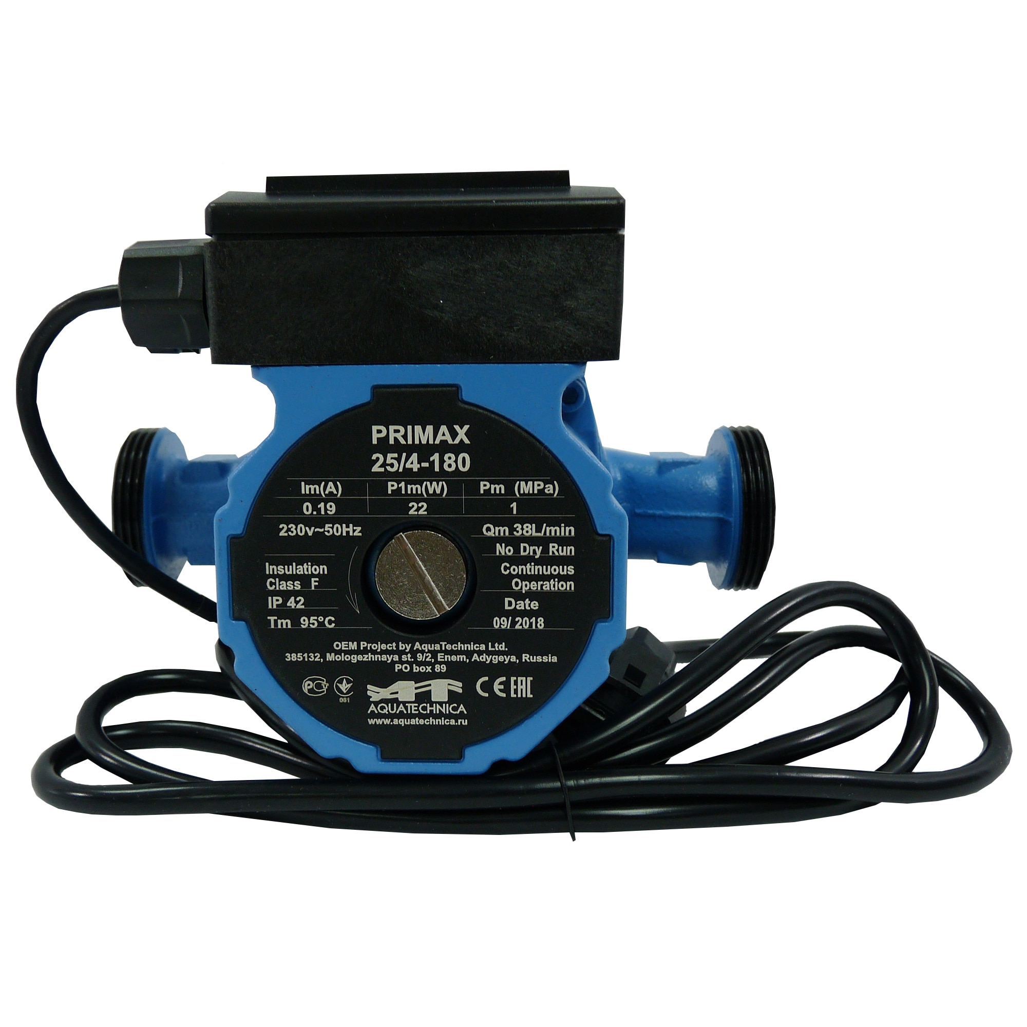 Pompa de recirculare AQUATEHNICA PRIMAX, 22 W, 25/4A-1,5 m, modulare ...