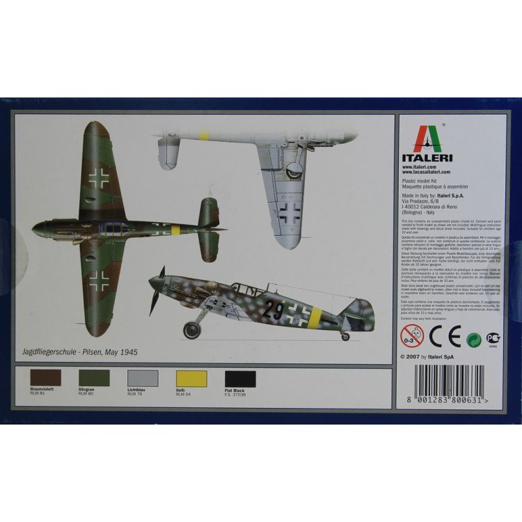 Macheta aeromodele Italeri Messerschmitt BF-109 G-6 1:72 ITA 0063 - eMAG.ro