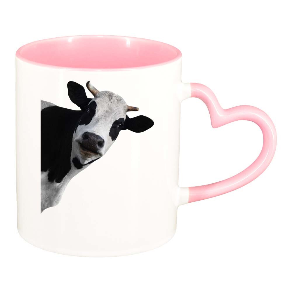 Cana Vaca, interior roz, maner inima, 330ml, D97 - eMAG.ro