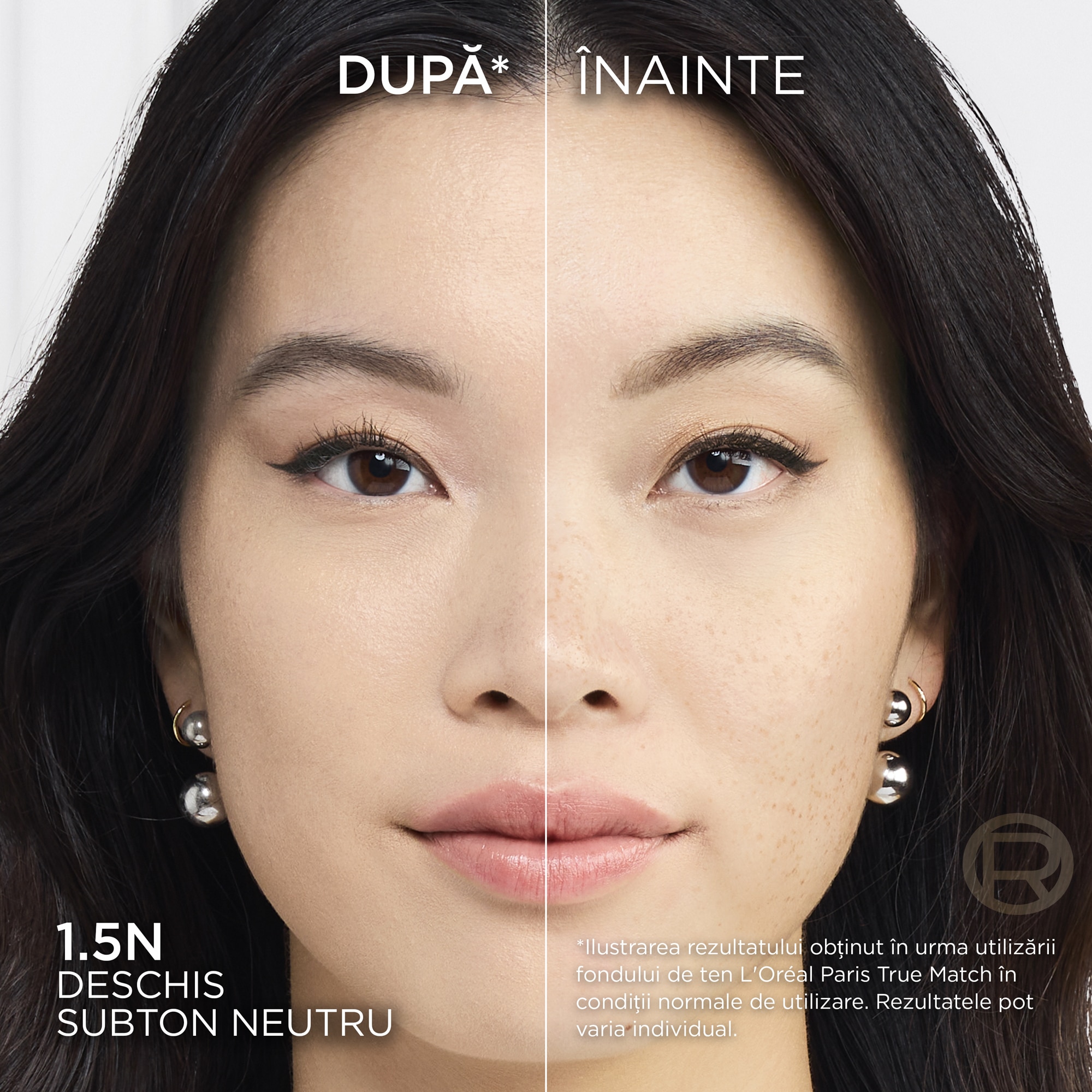 Fond de ten L'Oreal Paris True Match 1.5N Subton Neutru, infuzat cu ...