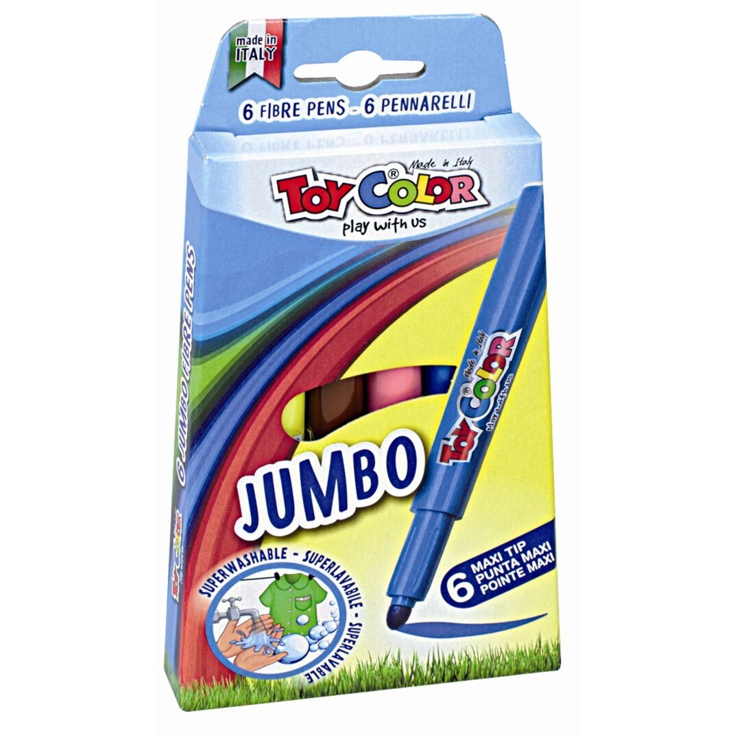 Set carioci Jumbo Toy Color, 6 culori - eMAG.ro