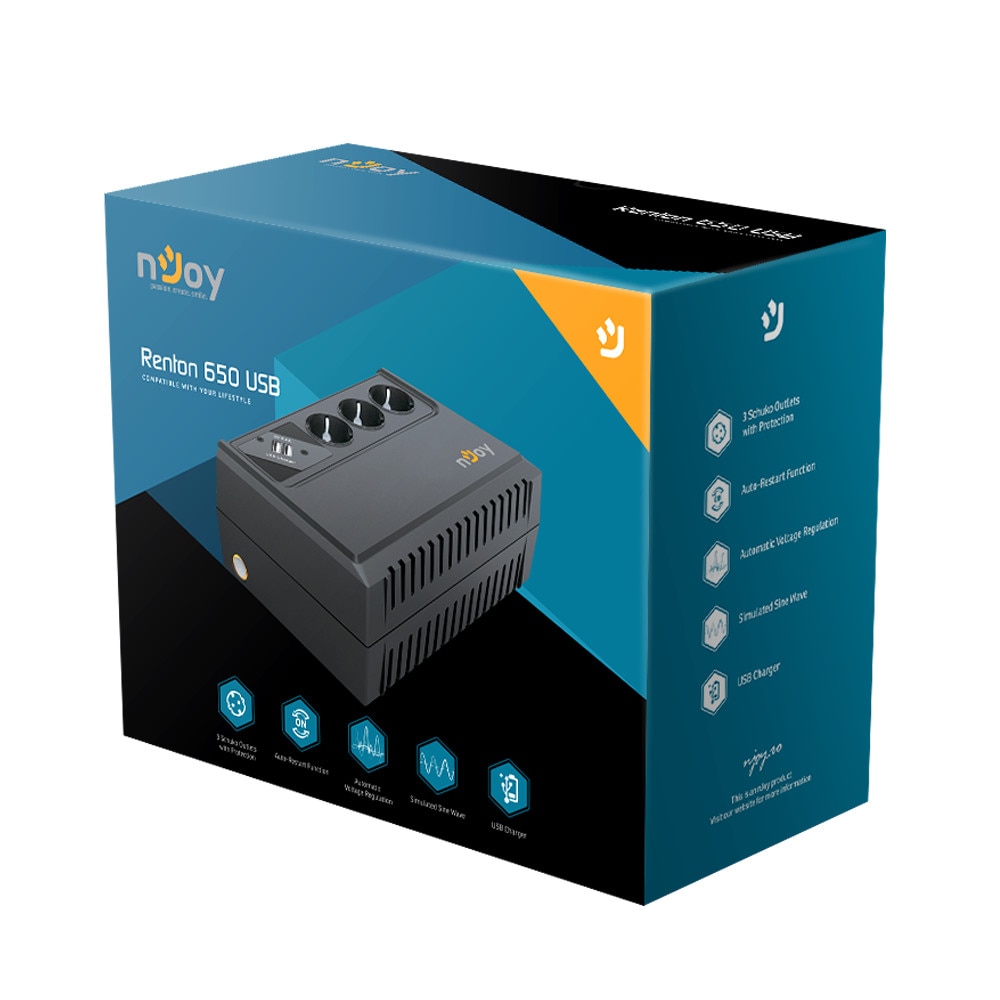 UPS NJOY Renton 650 USB - eMAG.ro