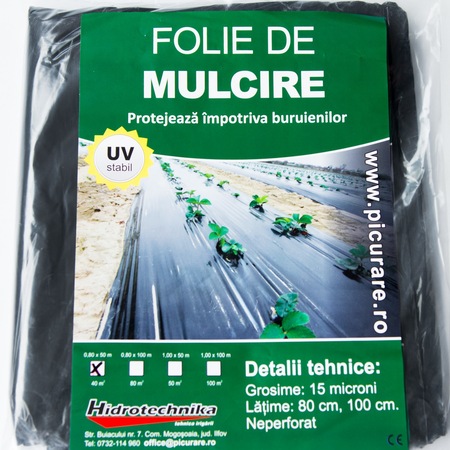 Folie neagra pentru mulcire 0.80 X 50 M - eMAG.ro
