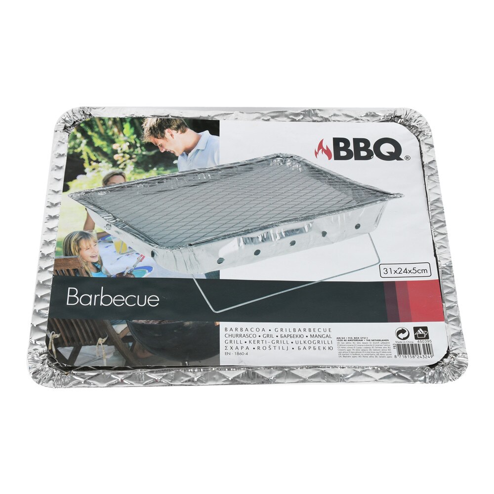 Gratar utilizare rapida, set barbeque, tava aluminiu, carbune, BBQ ...