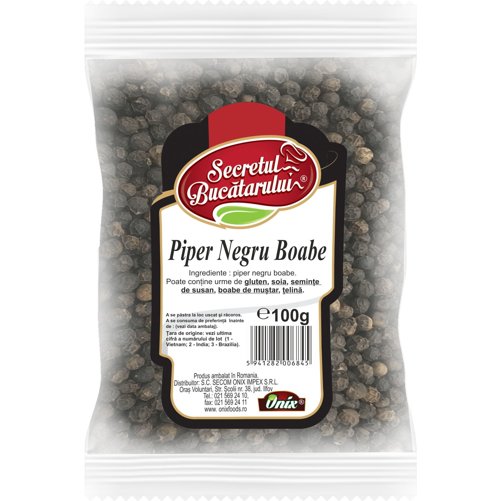 Piper negru boabe 100g Secretul Bucatarului - eMAG.ro
