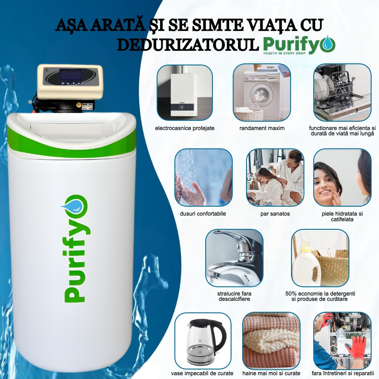 Statie de dedurizare, dedurizator de apa profesional 5-8 persoane ...