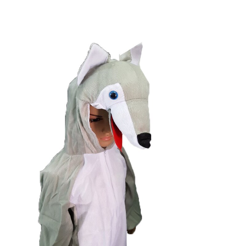 Costum Catel Lup, Gri, 120 cm - eMAG.ro