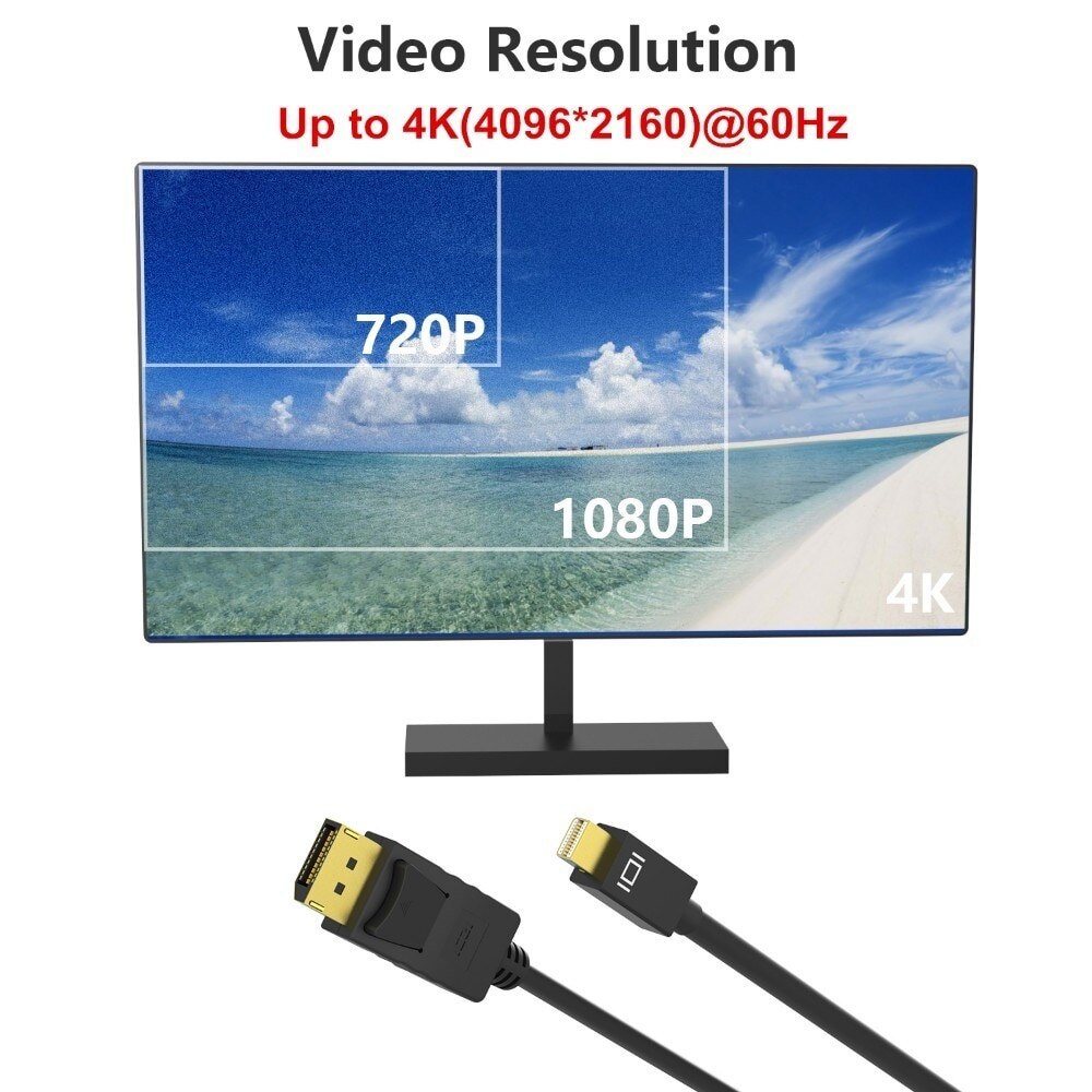 Mini DisplayPort / Thunderbolt към DisplayPort DP адаптерен кабел за ...