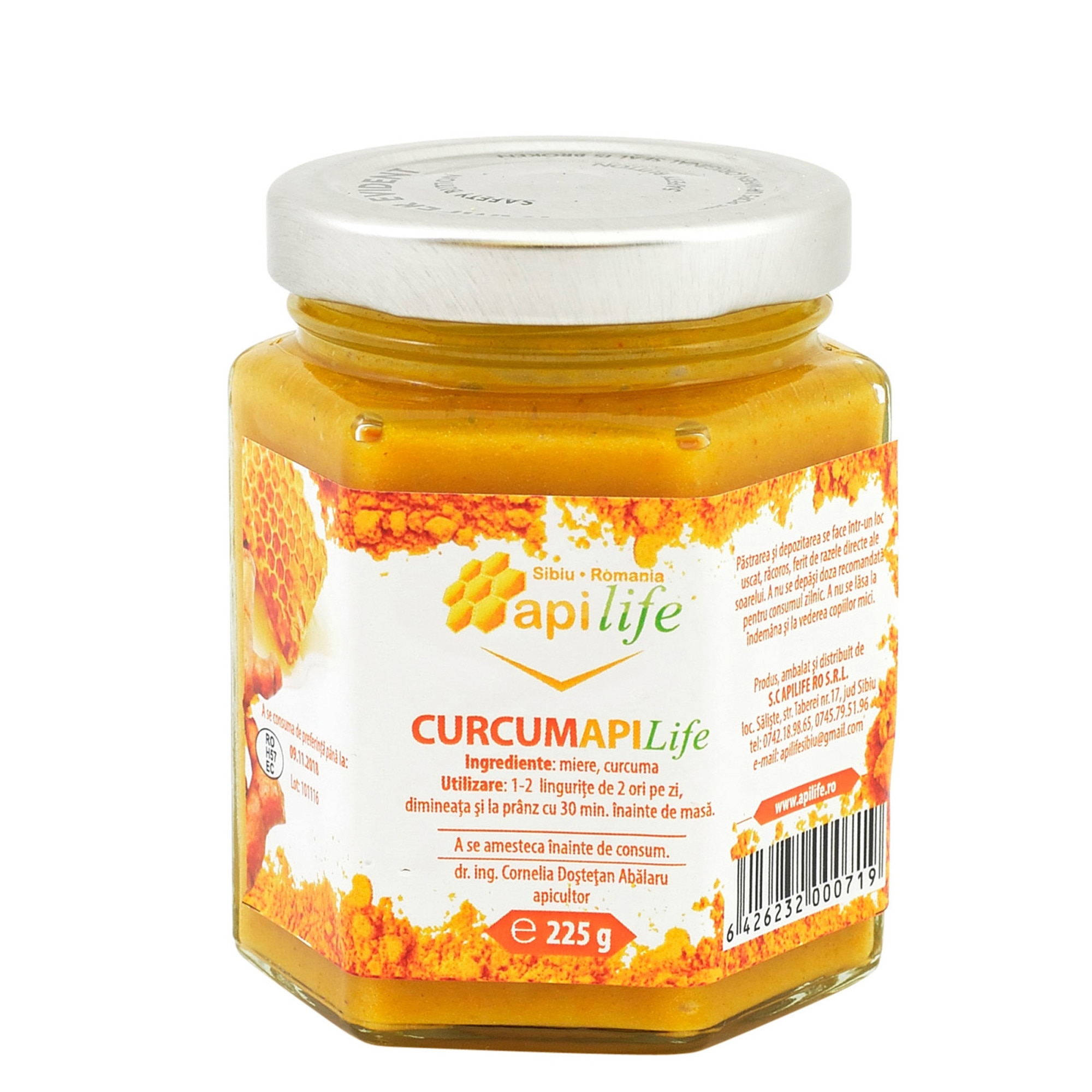Miere cu curcuma ApiLife - 225g - eMAG.ro