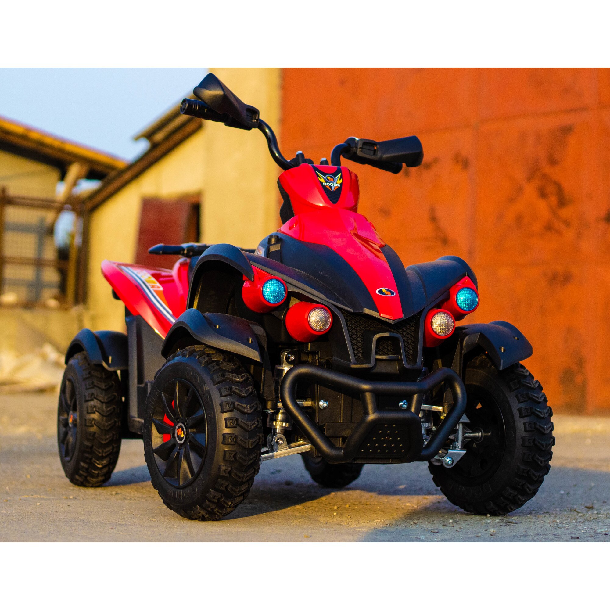 ATV Dooma Quad 12V, Eva Tyre, Music player cu Port USB, Rosu - eMAG.ro