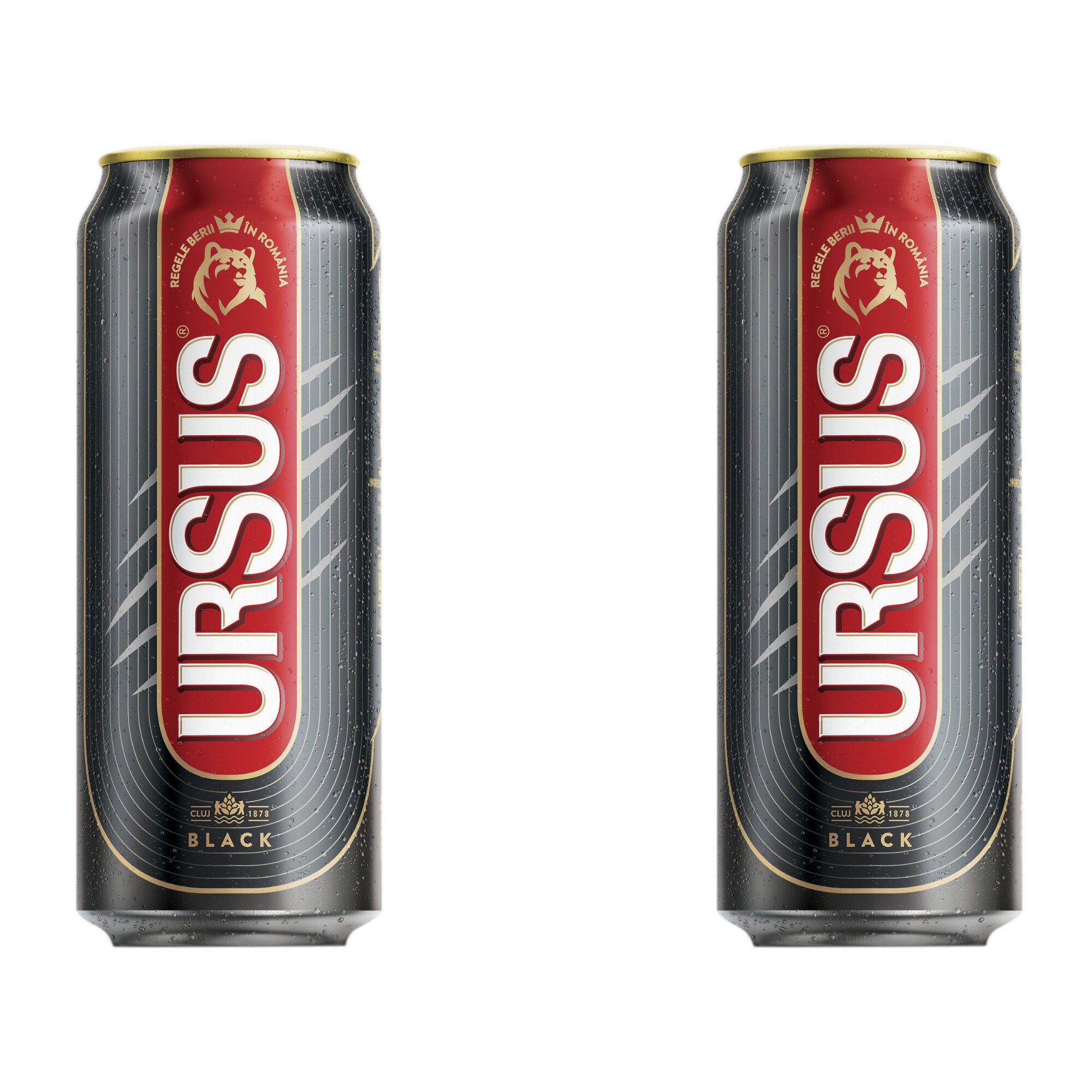 Bere bruna set 2 doze Ursus - 6 % - 500 ml - eMAG.ro