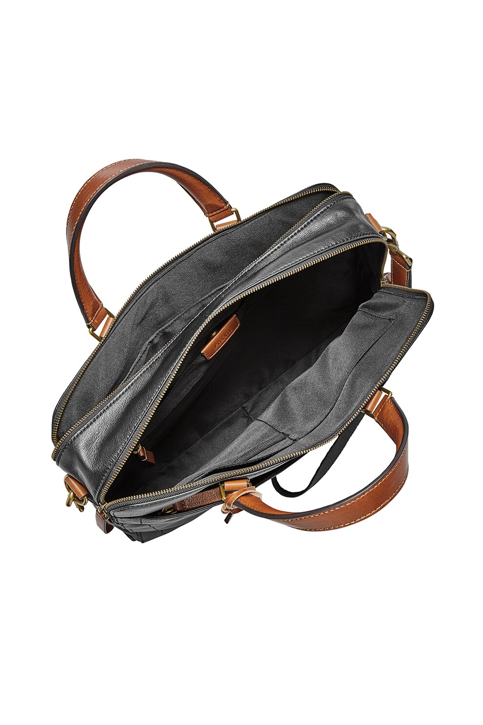 Fossil, Кожена чанта Defender, Черен - eMAG.bg