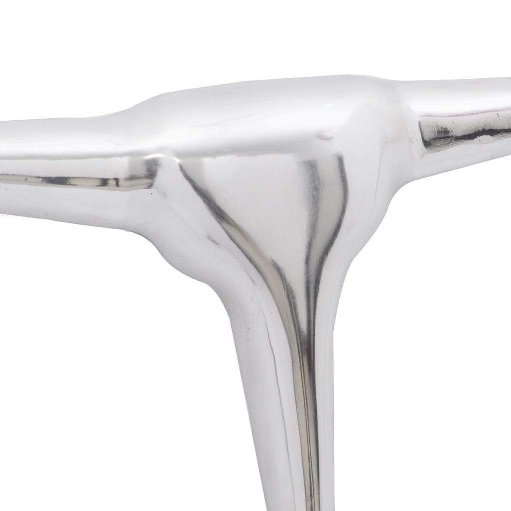 Decoratiune cap de taur vidaXL, Aluminiu, 72 x 3 x 31 cm, Argintiu ...