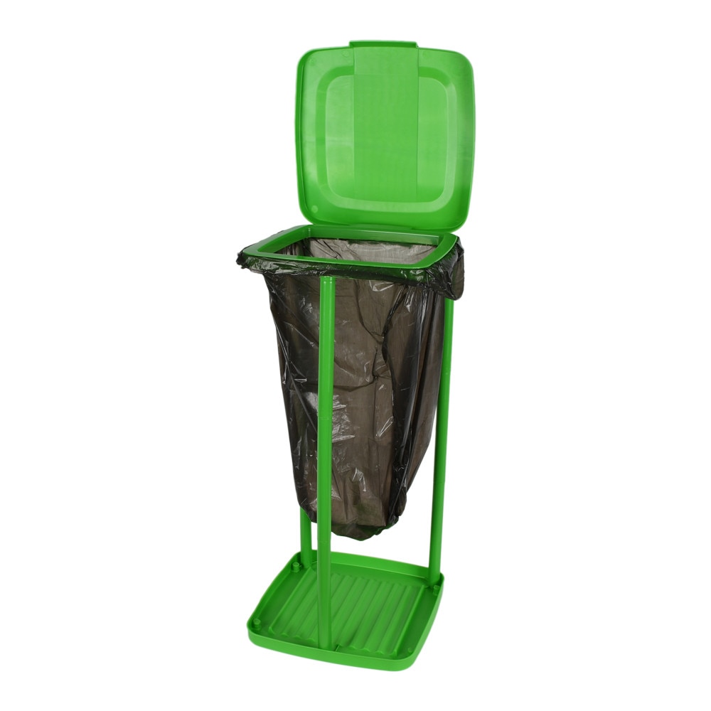 Suport pentru saci menajeri, cos de gunoi cu capac, 30 x 33 x 67 cm ...