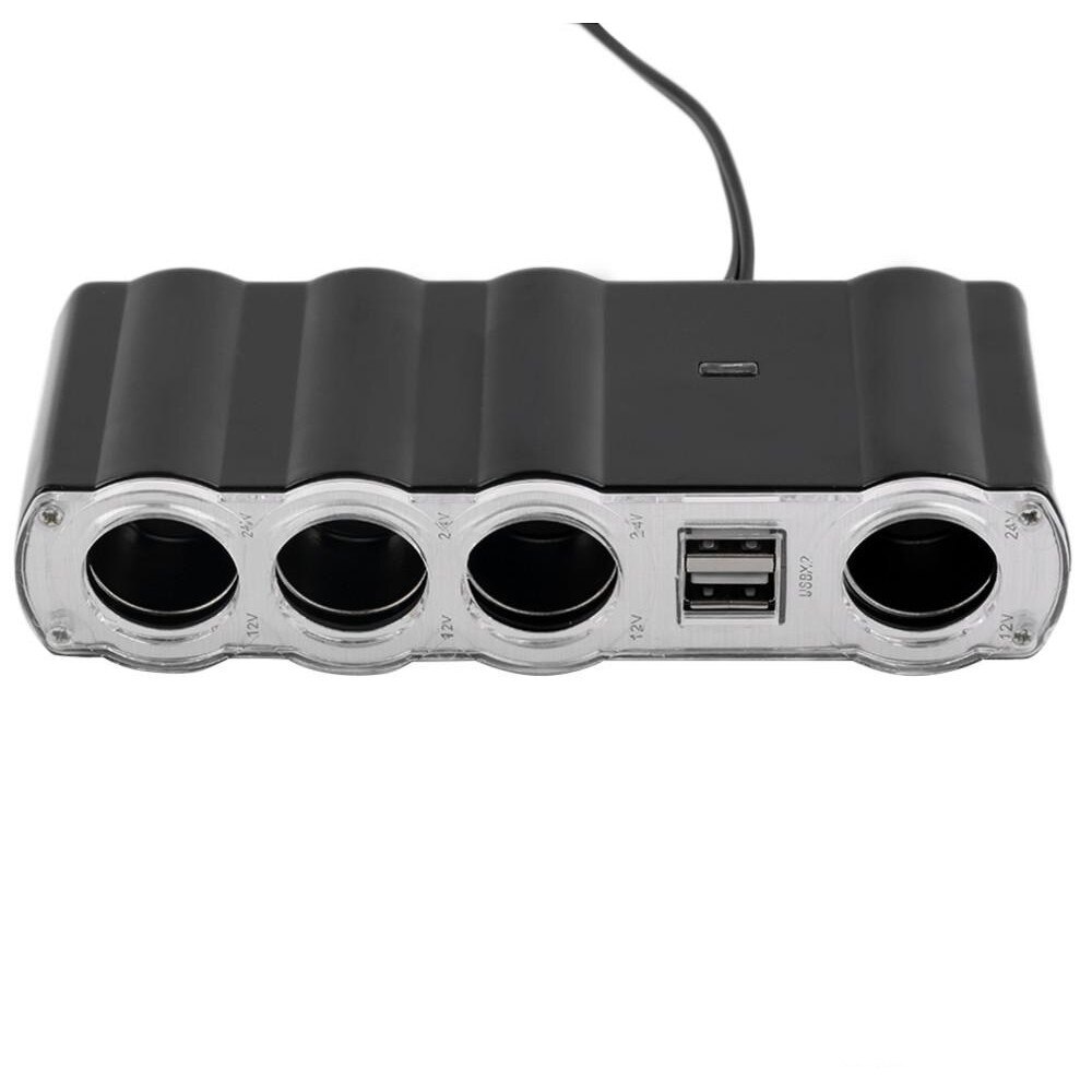 Priza Bricheta auto 4 prize cu USB, cu cablu Priza auto si 2x USB - eMAG.ro