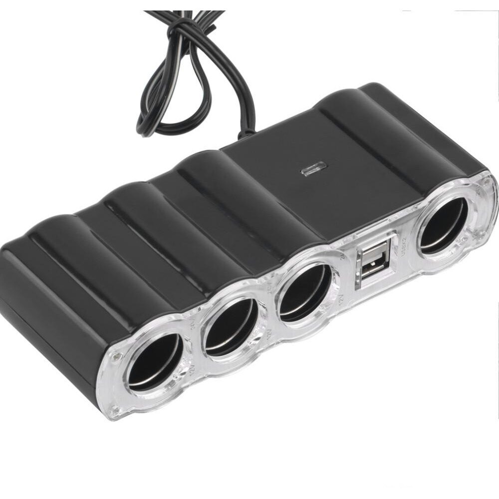 Priza Bricheta auto 4 prize cu USB, cu cablu Priza auto si 2x USB - eMAG.ro