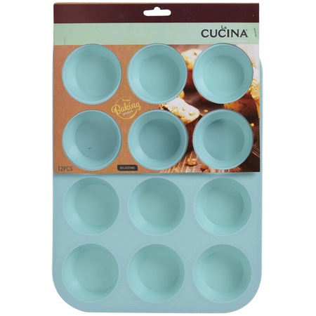 Forma 12 briose silicon, 33x25 cm, turcoaz - eMAG.ro