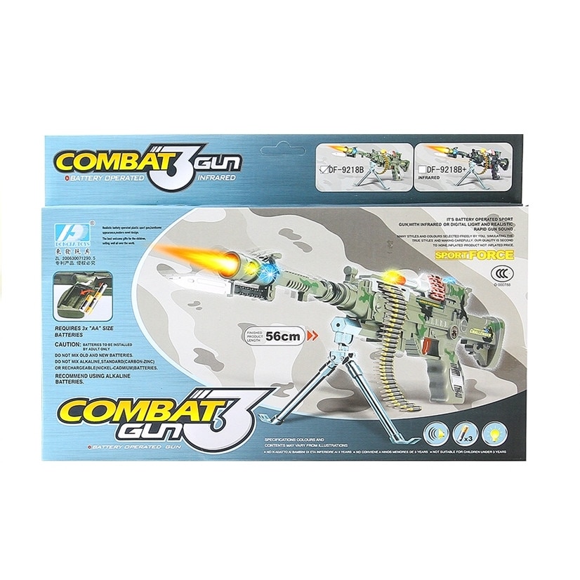 Arma mitraliera cu baterii cu efecte sonore si luminoase - eMAG.ro