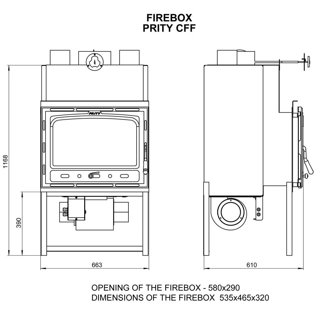 Focar cu ventilator si termostat Prity CF 18kW, aer cald fortat, clasa ...