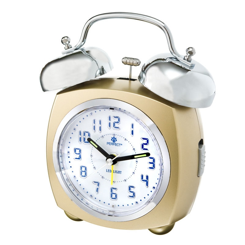 Ceas desteptator Perfect, BKPBA930B/6A, Analogic, Plastic, 13 cm, Auriu ...
